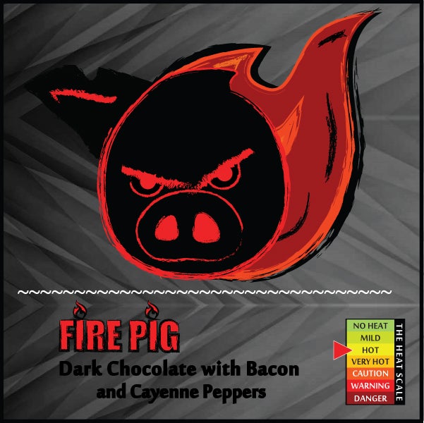 Fire Pig Dark Chocolate Bar | Willy Pete's Chocolate Co
